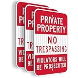 ・ブランド:FIEXRNJ・製造元:FIEXRNJ・製造元/メーカー部品番号:FI-PNV1812-3・Private Property No Trespassing Sign、45.7 cm x 30.5 cm Violators Wil...