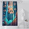 Amazon.com: DDS-DUDES Cute Cat Shower Curtain Set for Kids Bathroom ...