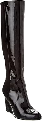 Amazon.com | Stuart Weitzman Milla City Wedge Patent & Suede Knee-High ...