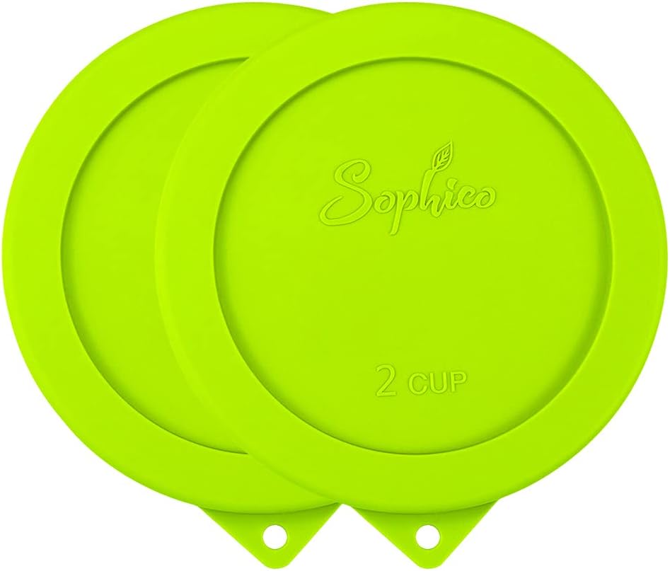 Amazon.com: Sophico 2 Cup Round Silicone Storage Cover Lids Replacement ...