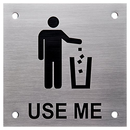 Door Sign I Dust Bin I Use Me I Garbage Sign I Stainless Steel I ...