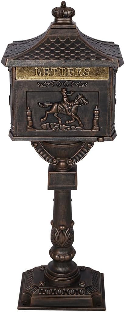 Amazon.com: SEOCCTV Cast Aluminum Mailbox with Post, Heavy Duty Postal ...