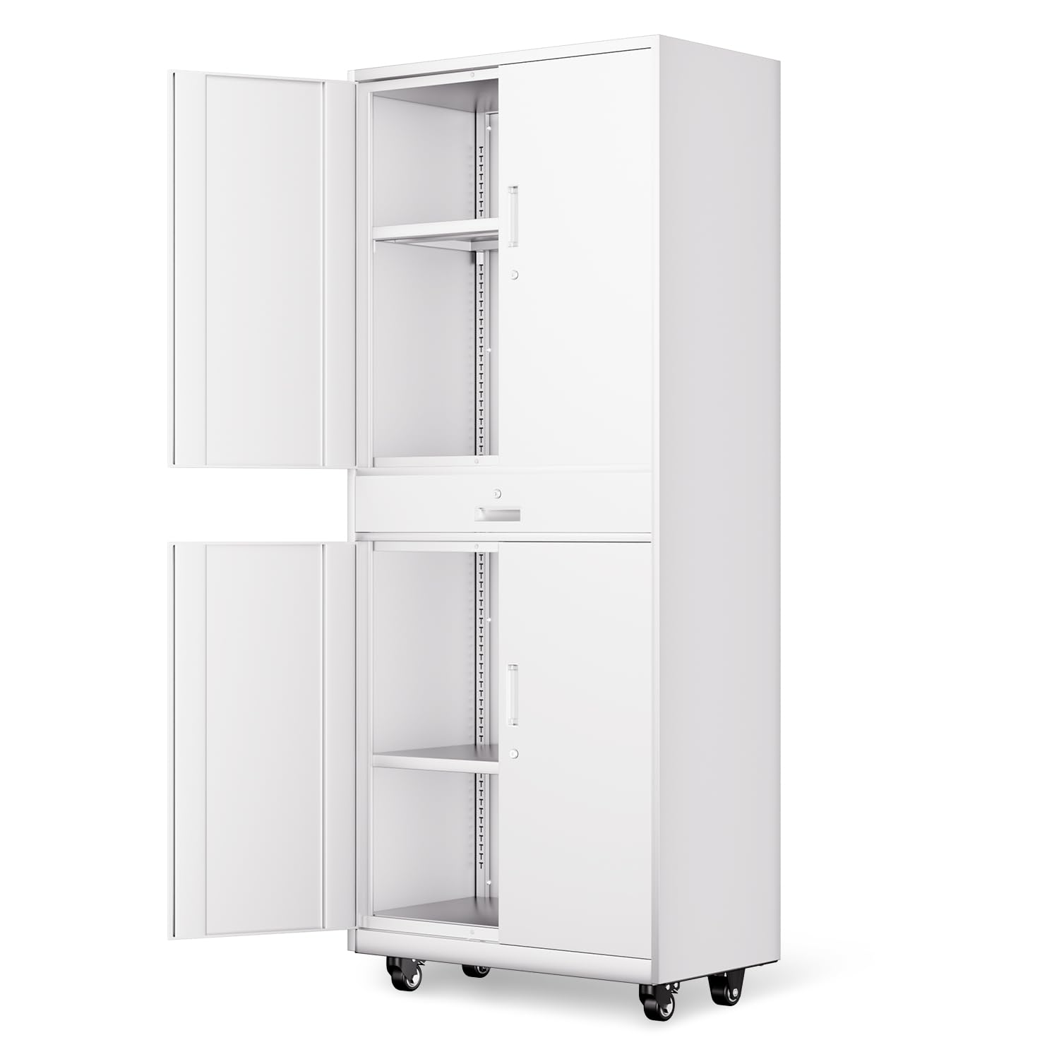 Amazon.com: DNA MOTORING Metal Storage Cabinet, 73'' Rolling Garage ...