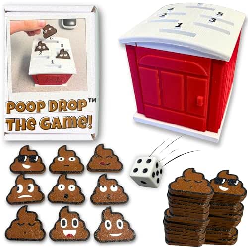 Amazon.com: Poop Drop - Fun Family Dice Game or Bar Game, Penny Game ...