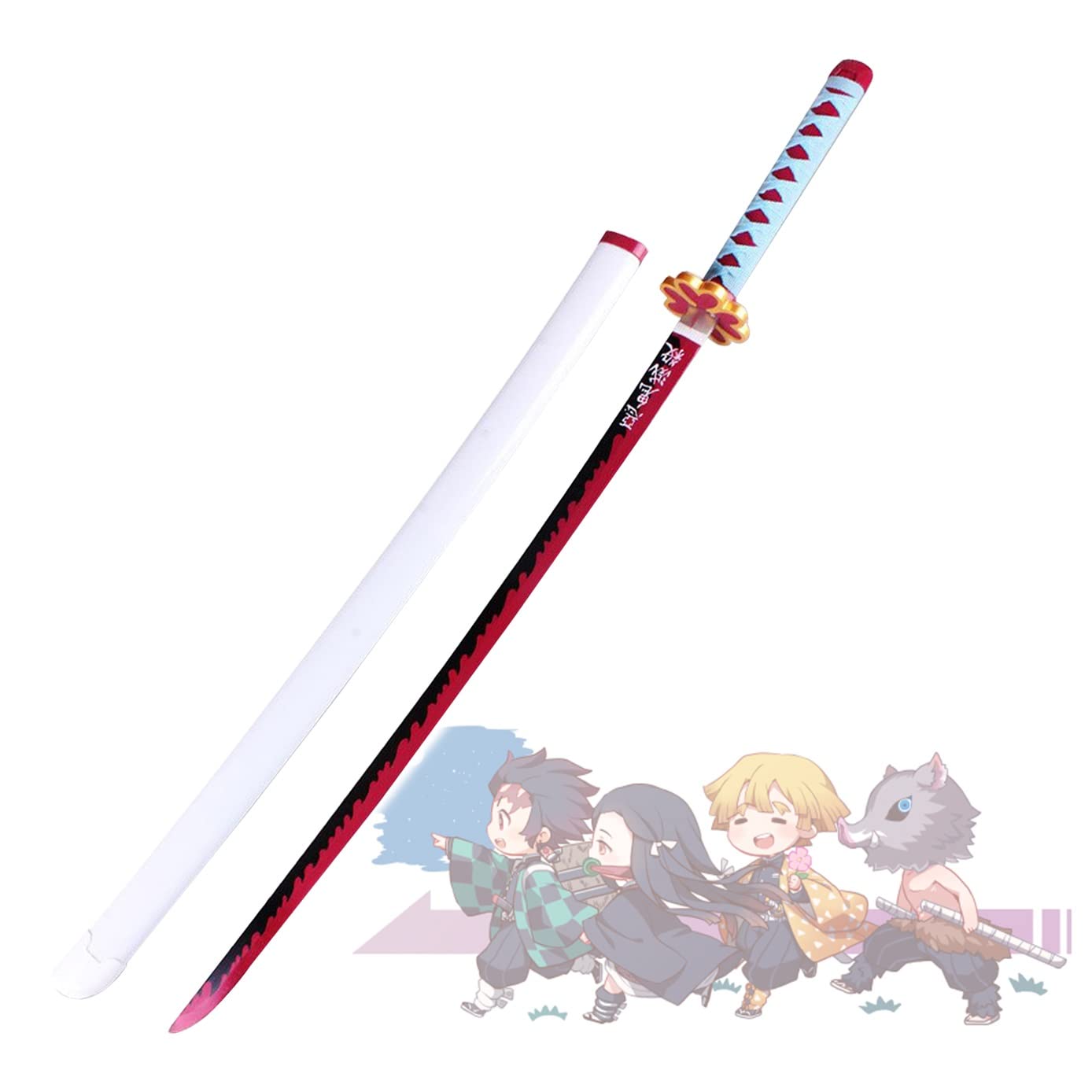 Buy PICFEA Katana Demon Slayer Cosplay Handmade Katana Nichirin Bamboo ...