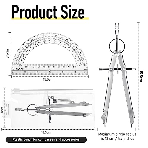 Snapklik.com : EBOOT Student Geometry Math Set, Drawing Compass And 6 ...