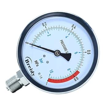 Amazon.co.jp: Radial 0-60mpa Hydraulic Water Pressure Gauge Glycerin Free Stainless Steel Anti ...