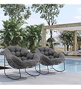 Amazon.com: YDcosyfy Oversized Outdoor Papasan Rocking Chair Set of 2 ...