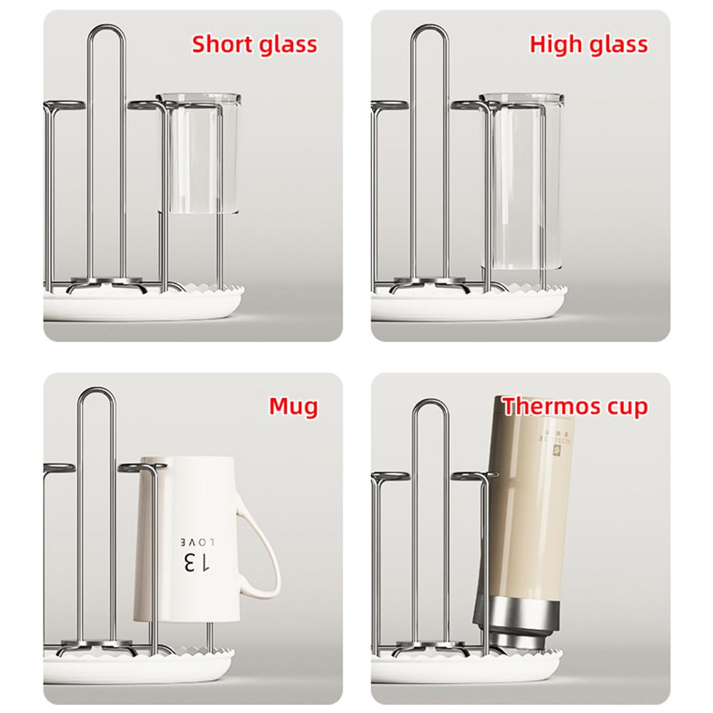 Snapklik.com : Cup Drying Rack Stand, Stainless Steel 6 Cups Mug Drying ...