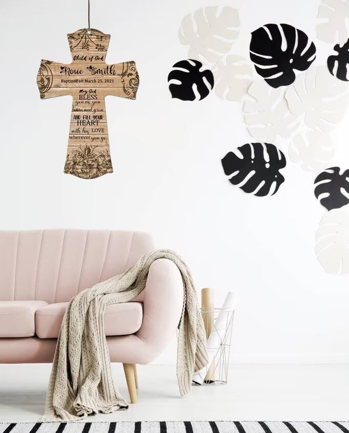 Snapklik.com : Rustic Wall Cross Hand Painted Flower Wood Cross Home ...
