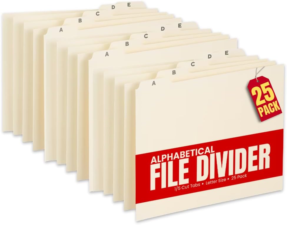 Amazon.com : Smead 52180 Recycled Top Tab File Guides, Alpha, 1/5 Tab ...