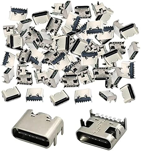 Amazon.com: WHPromLang 100 Pcs Micro USB Female Socket Ports, 6 Pin USB ...