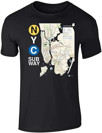 Pop Threads NYC Subway MTA Map Graphic Tee T-Shirt for Men | Amazon.com