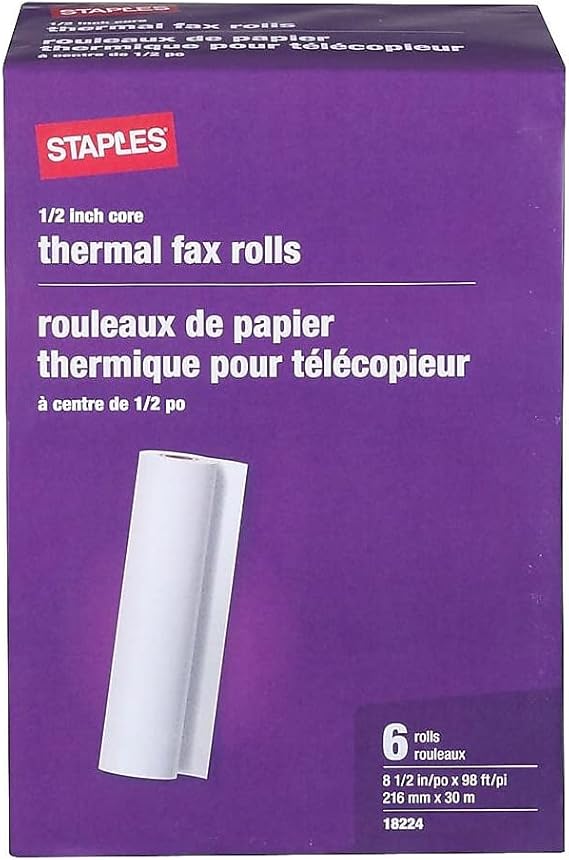 Amazon.com : Staples 269571 Thermal Fax Paper White 98-Ft L x 8 1/2 ...