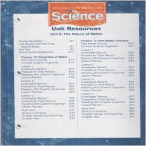 Science Level 4 Unit Resource Reader Physical: Houghton Mifflin Science California: Science ...