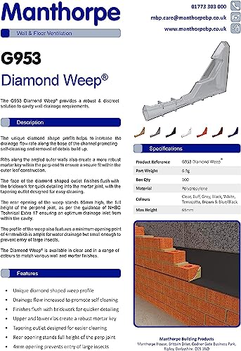 Manthorpe Box of 50 Diamond Cavity Wall Clear Weep Vents – BigaMart