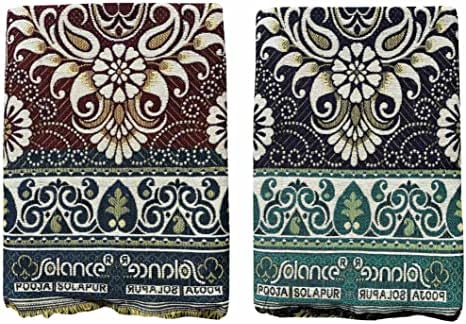 Buy Mandhania Cotton Pooja Solapuri Chaddar Single Bed Blanket ...