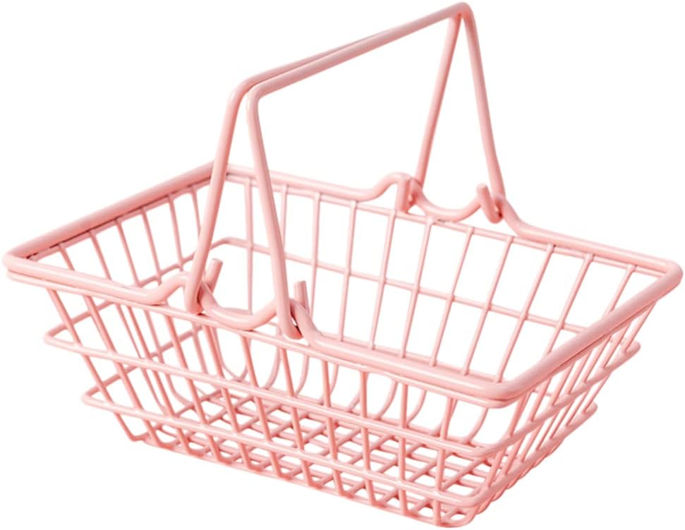 Amazon.com: Toddmomy Mini Shopping Basket Metal Wire Storage Basket ...
