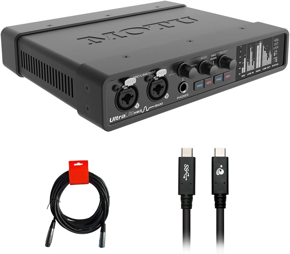 Amazon.com: MOTU UltraLite-mk5 Desktop 18x22 USB Type-C Audio/MIDI ...