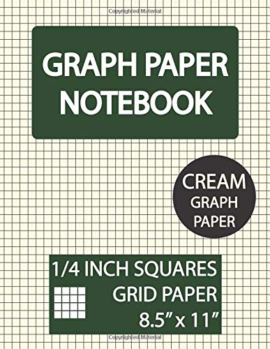 Amazon.com: Graph Paper Notebook 1/4 Inch Squares Cream Graph Paper ...