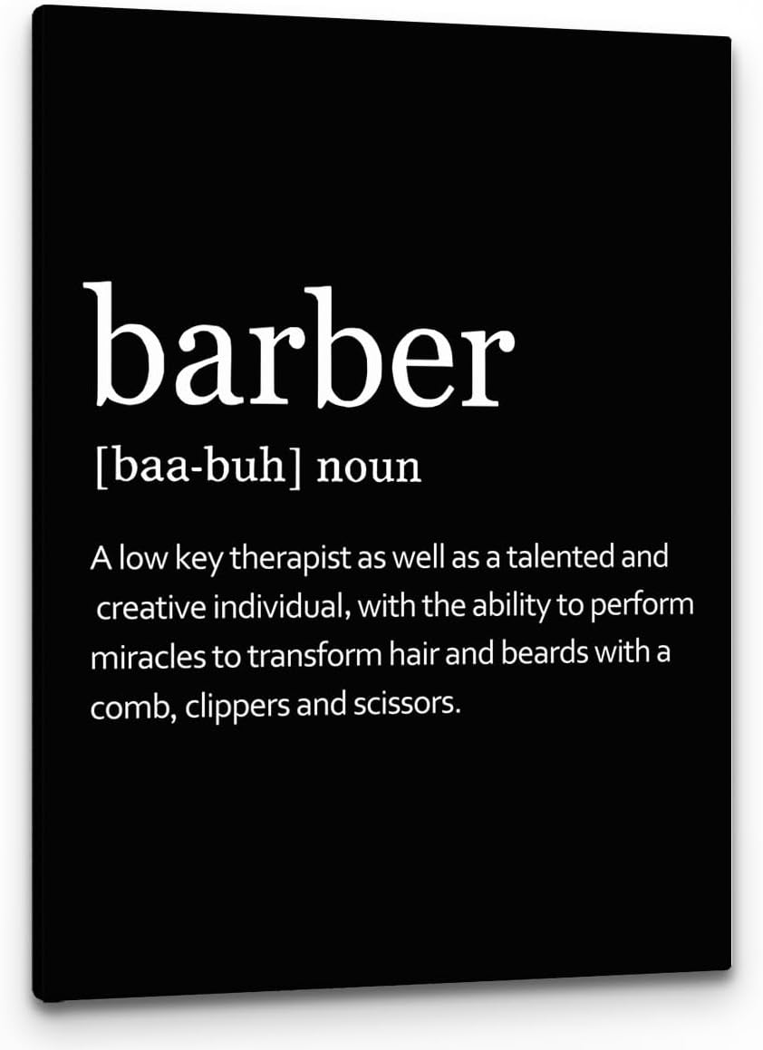 Amazon.com: PHAMTE Barber Definition Wall Art, Barber Shop Decor ...