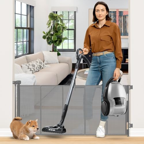 Amazon.com: 26 Inch Tall Step Over Retractable Pet Gate with Support ...