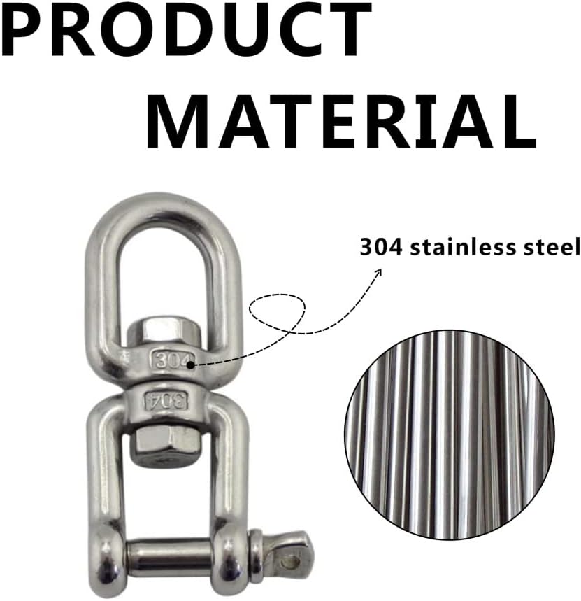 2 Pcs Swivel Rings Double Ended Snap Swivel Shackles Stainless Steel ...