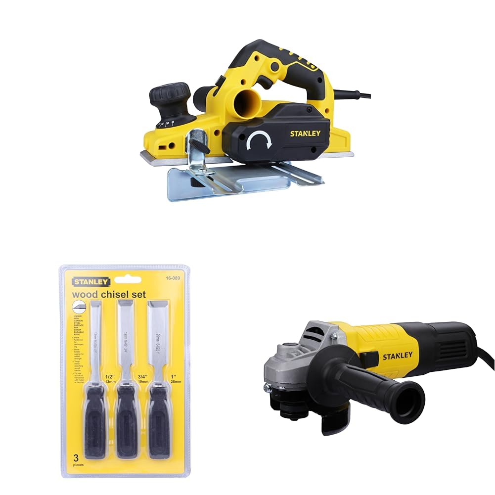 STANLEY STPP7502 750W 2mm Planer (Yellow and Black) with 2 TCT blades ...