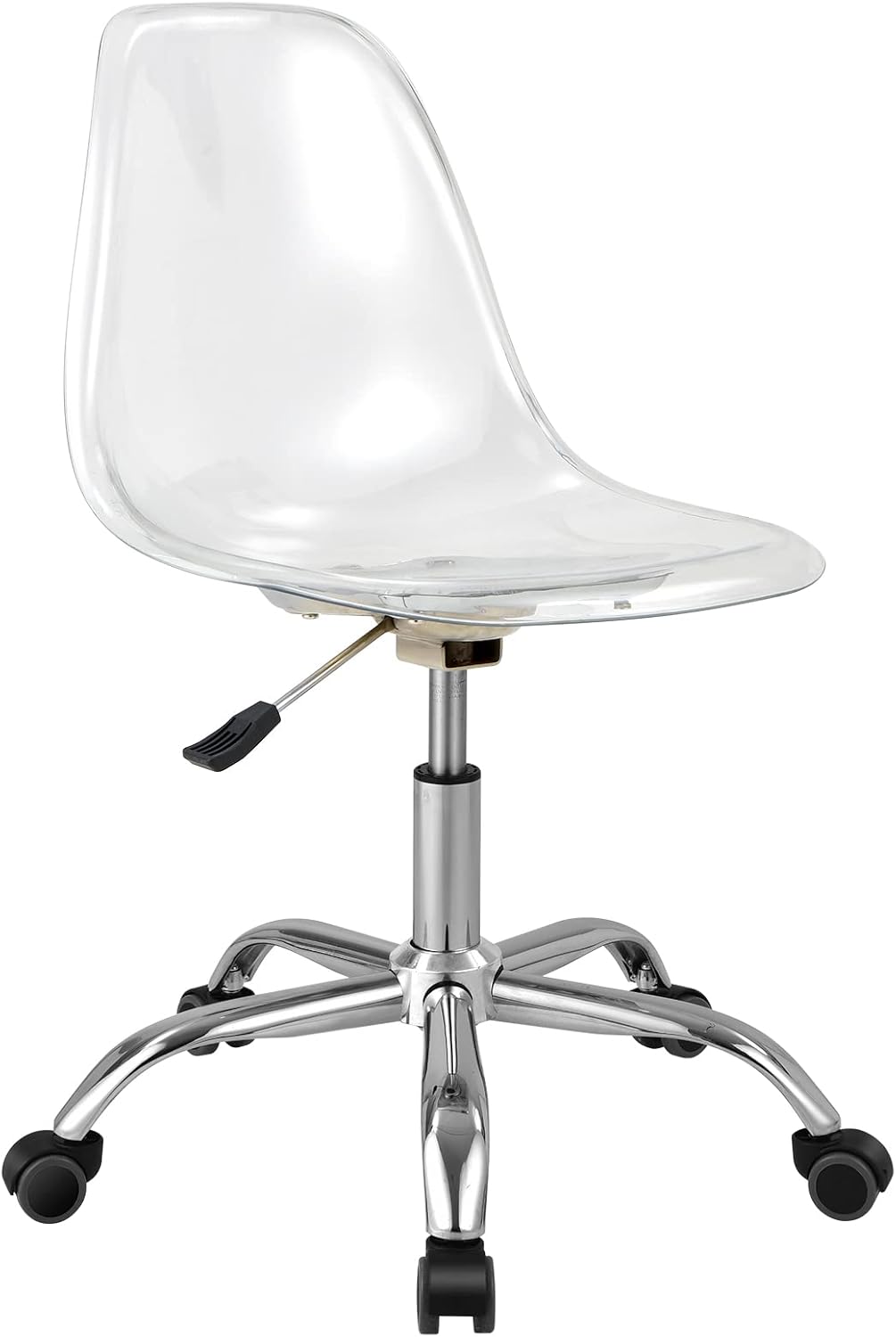 Amazon.com: COSTWAY Acrylic Clear Desk Chair, Armless Swivel Vanity ...