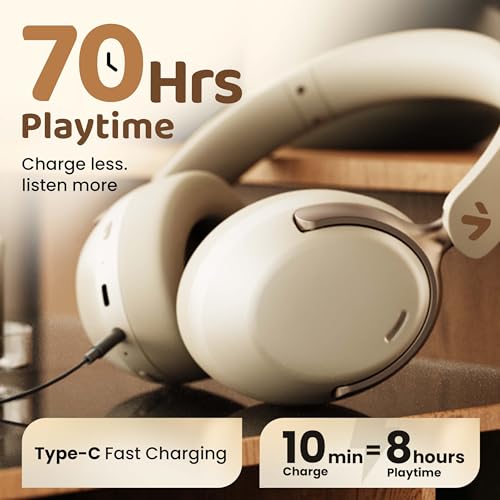 GOBOULT Soniq Over Ear Bluetooth Headphones with 70H Playtime, 40mm ...