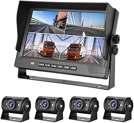 Amazon.com: 4 Backup Cameras System 9 Inch DVR Monitor HD 1080P Night ...