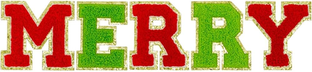 Amazon.com: LACNNY 3" Iron on Merry Letters Patches for Christmas ...
