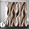 Amazon.com: Ruelvth Brown Shower Curtain, Modern Abstract Grey and Brown Striped Shower Curtain ...