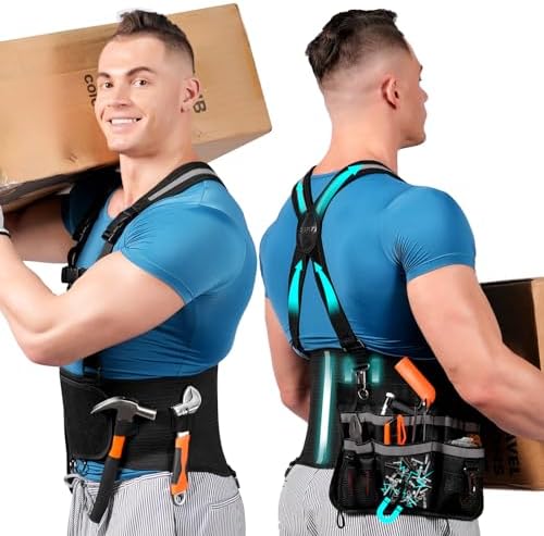 Amazon.com: Lower Back Brace with Suspenders | Back Support Belt for ...