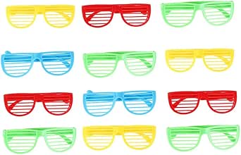 Amazon.com: Pokinge 12pcs Neon Color Shutter Glasses Kids Neon Shutter ...
