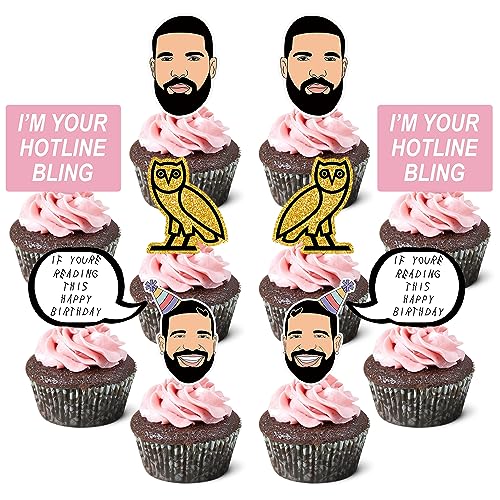 25 Decorations For Drake Cupcake Toppers Set Birthday Cake, 53% OFF