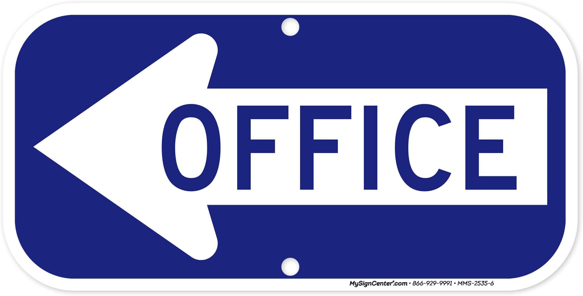 Amazon.com : Office Sign with Left Arrow - 8x12 Aluminum Office Door ...