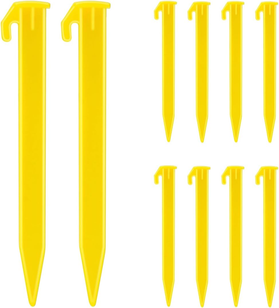 Amazon.com : 10 Pack Plastic Tent Stakes Heavy Duty Beach Tent Pegs ...