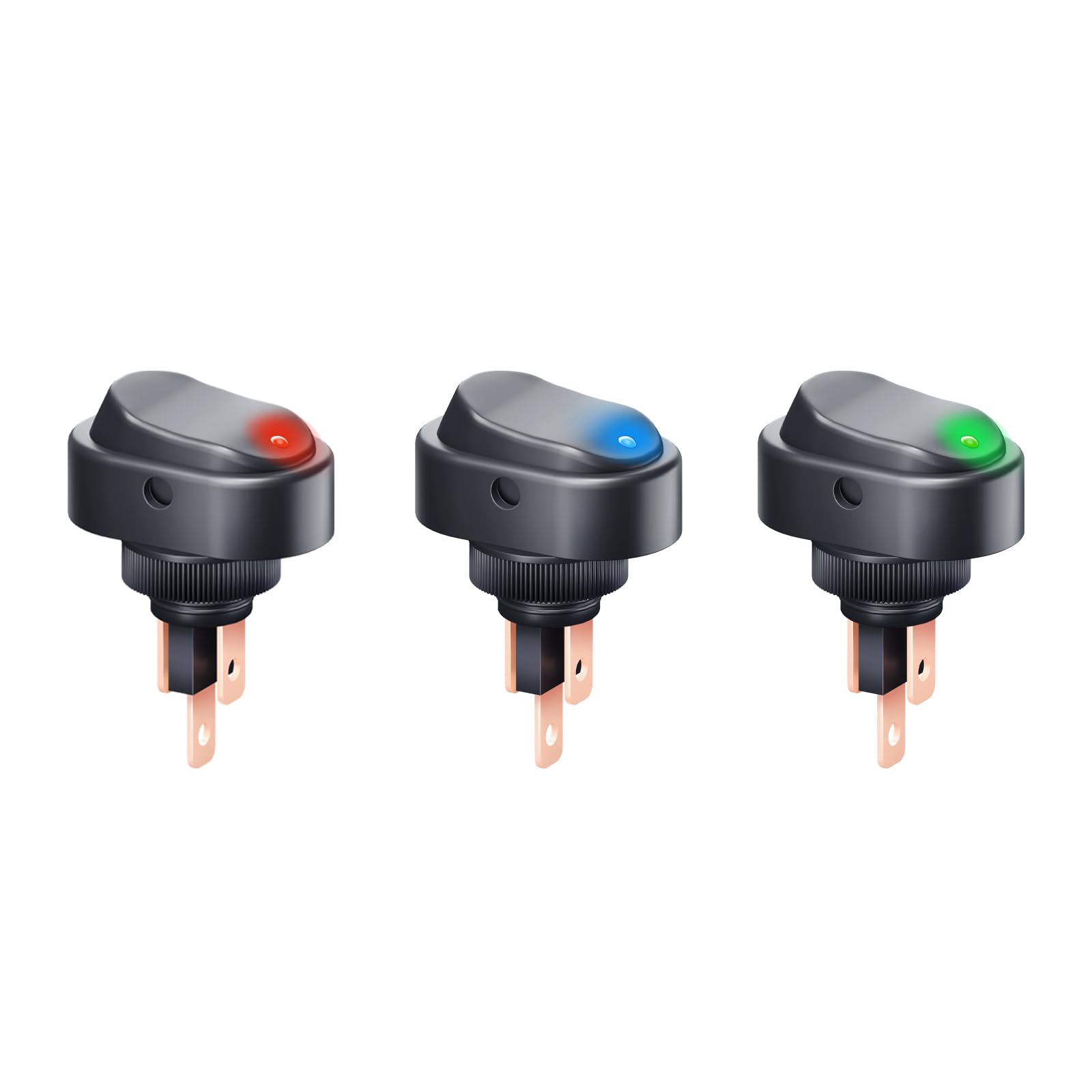 Amazon.com: 3 Pack Led Oval Rocker Switch 3Pin ON-Off SPST Marine ...