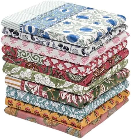 Amazon.com: Ridhi Mix Hand Block Print Cotton Kitchen Towel Set of 6-16 ...
