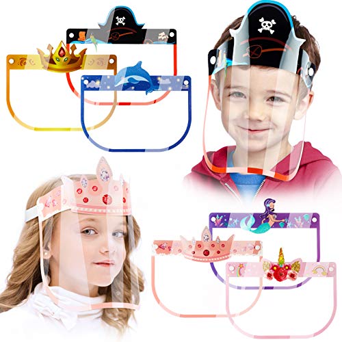 6PCS Kids' Cartoon Safety Face Shields Wrap-Around Protection ...
