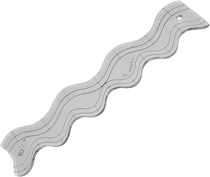 Amazon.com: Bequilter Wave Quilting Ruler and Template Wavy Edge Ruler ...