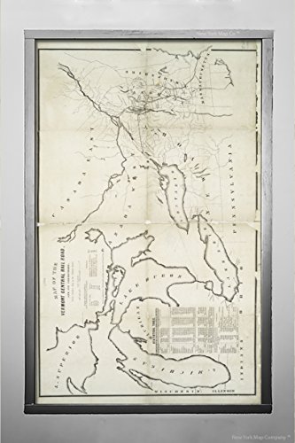 1844 Map of Boston Map of the Vermont Central Rail Road and - Import It All