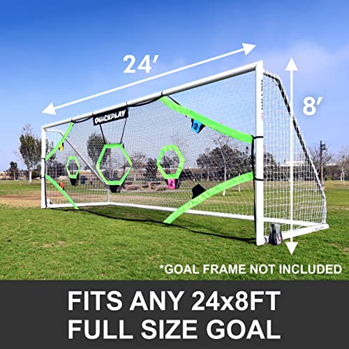 QUICKPLAY PRO Soccer Goal Target Nets with 7 Scoring Zones & Weighted ...