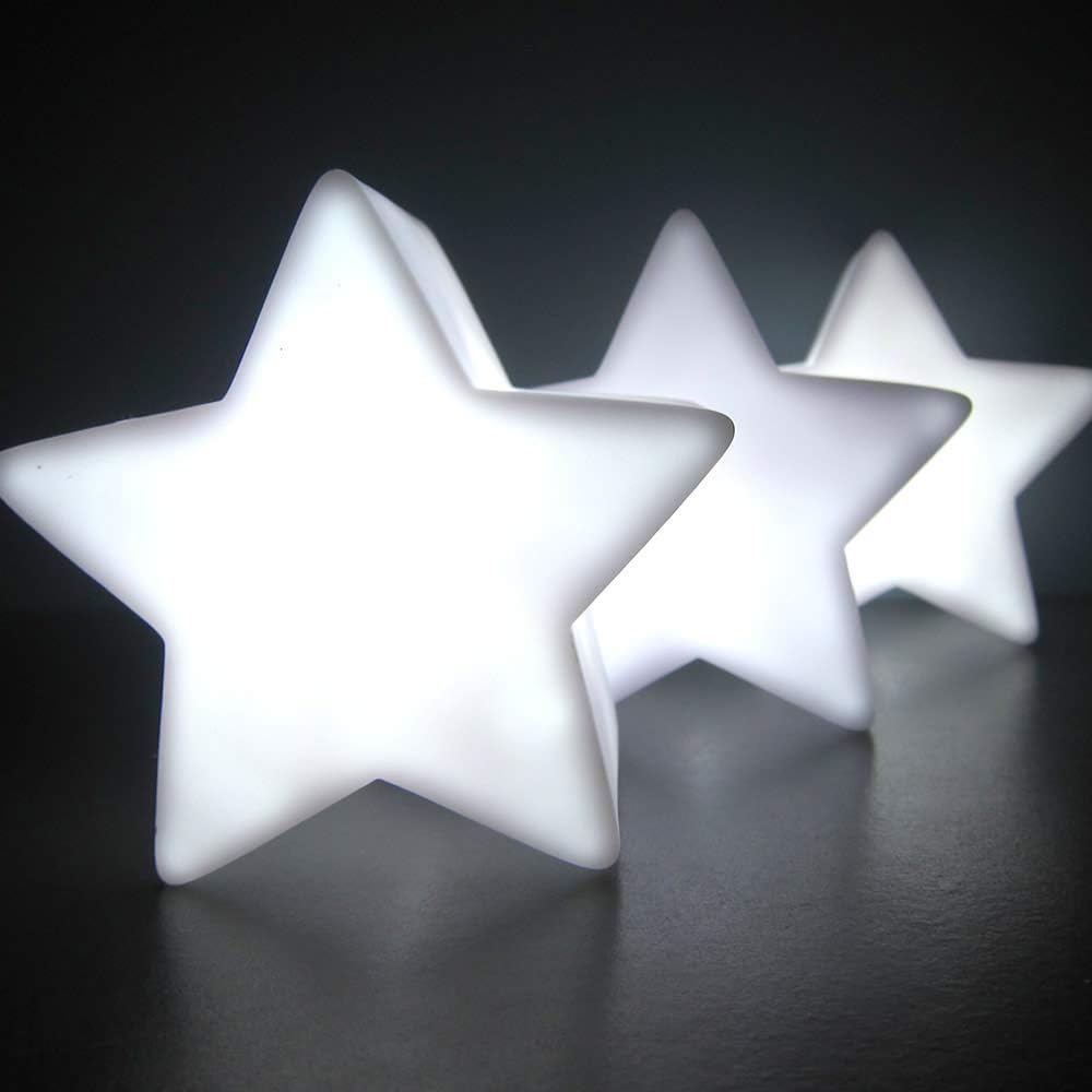 LED Star Lamps with White Light - Battery Operated Centerpiece (Set of ...