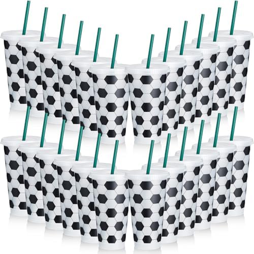 Amazon.com | Uiifan 24 Pcs Plastic Soccer Cups Reusable Soccer Tumbler ...