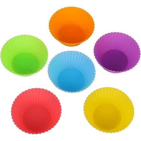 DERDOUT 5cm Mini Silicone Cupcake Cases, Small Reusable Muffin ...