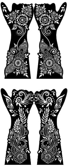 Akkad Heena Mehndi Sticker for Hands and Feet - Henna Design Stickers ...