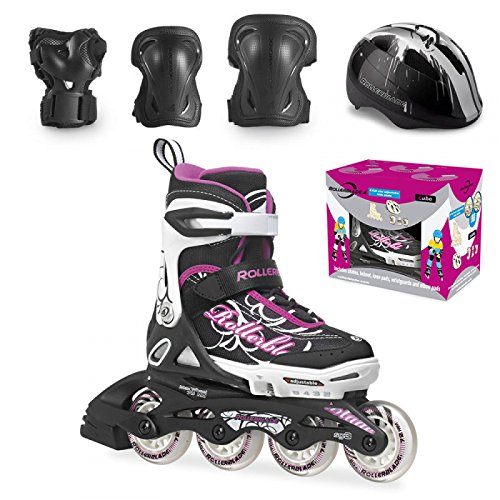 Rollerblade Spitfire Cube Inline Skates Set (Kids) - Black/Purple (17.5 ...