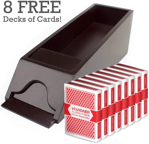 8-Deck Wooden Blackjack Shoe with or Without Cards – Dark Brown Manual ...